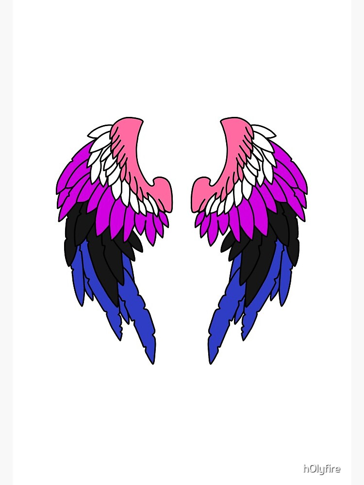 "Genderfluid Pride Flag Angel Wings Version 4" Photographic Print for ...