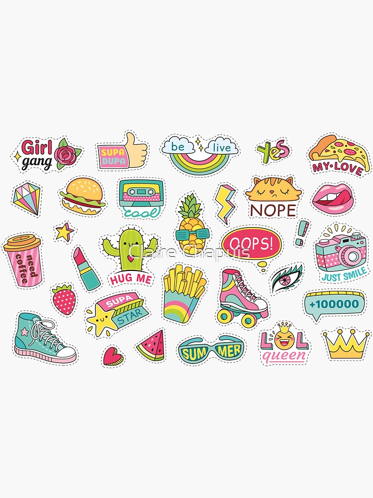 "Motif cool kids" Sticker by ClaireCrisci | Redbubble