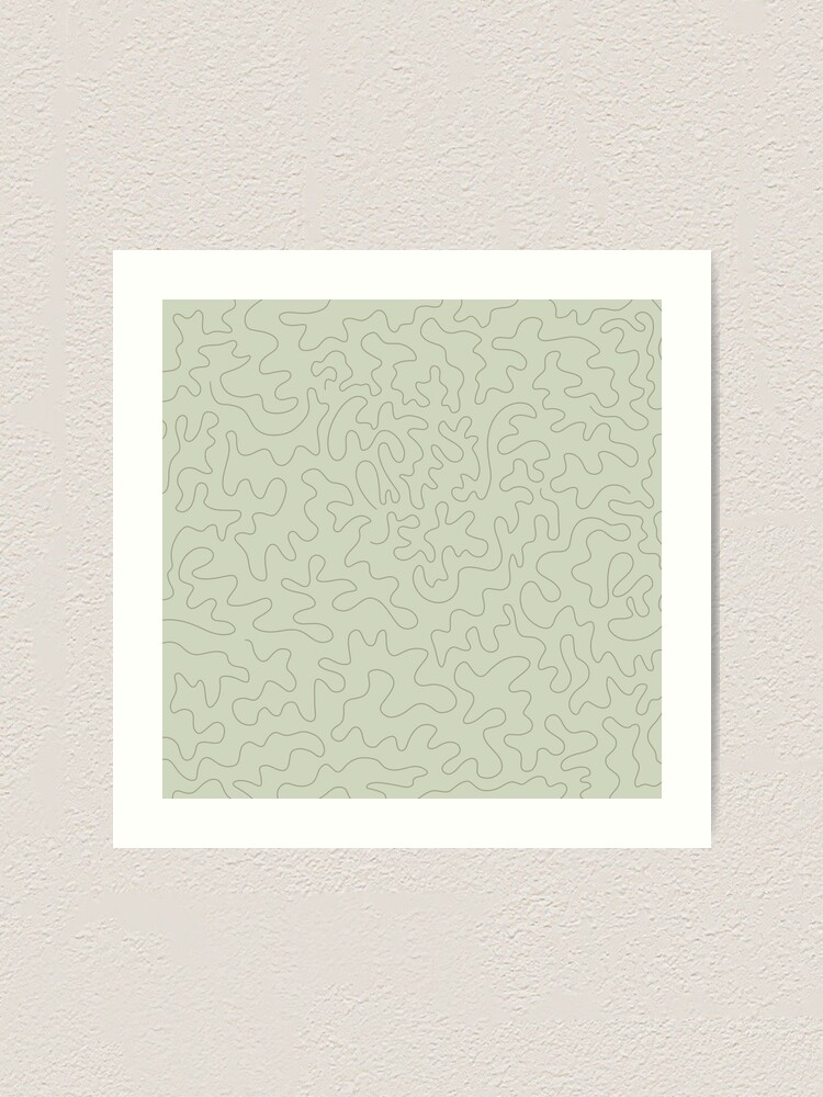 "Modern minimalistic pastel green one line drawing " Art Print by ...