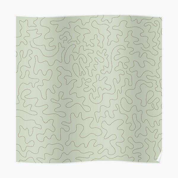 "Modern minimalistic pastel green one line drawing " Poster for Sale by ...