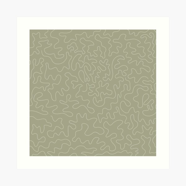 " Modern minimalistic pastel dark green one line drawing " Art Print by ...