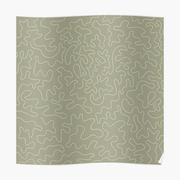 " Modern minimalistic pastel dark green one line drawing " Poster for ...