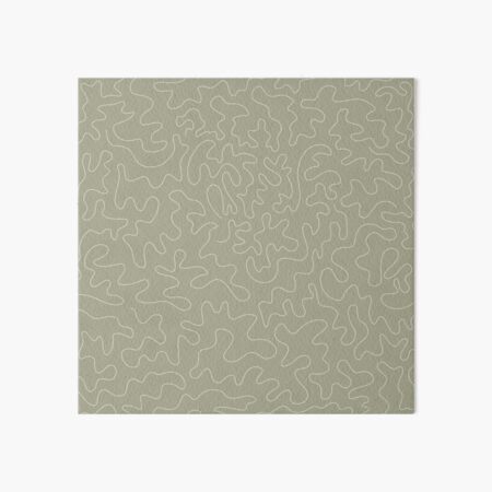 " Modern minimalistic pastel dark green one line drawing " Art Board ...