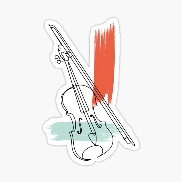 "Cello line art" Sticker for Sale by OneLinePrint | Redbubble
