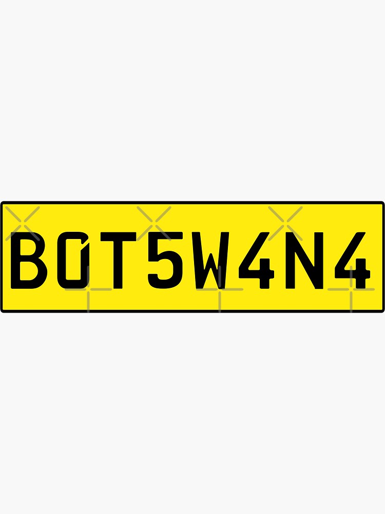 "Botswana car license plate" Sticker for Sale by HAKVS | Redbubble