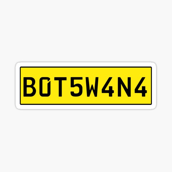 "Botswana car license plate" Sticker for Sale by HAKVS | Redbubble