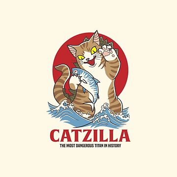"Catzilla " Greeting Card by Hand-drawn | Redbubble