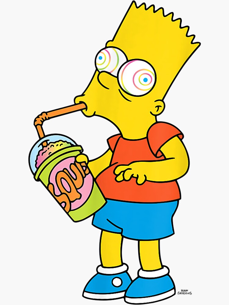 "The Simmps0ns Bart Simps0n Squishee Brain Freeze" Sticker for Sale by ...