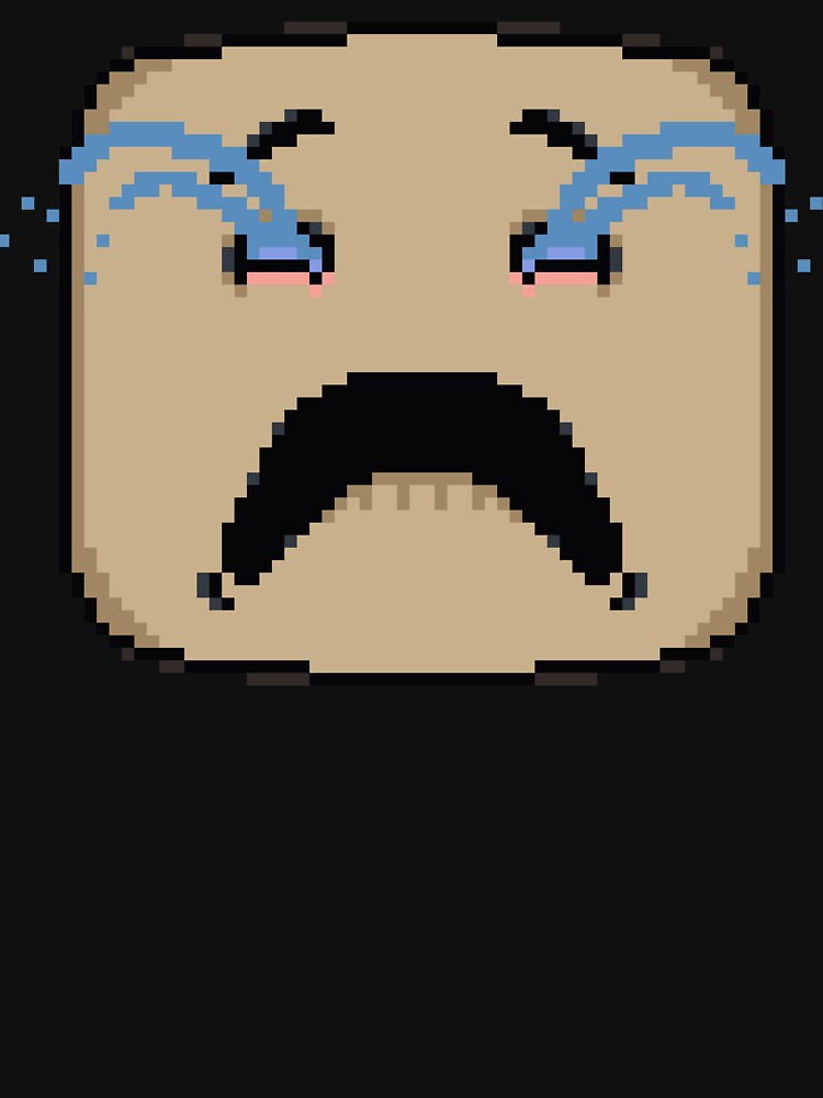 "Cry emoticon pixelated face - balling my eyes out" T-shirt by ...
