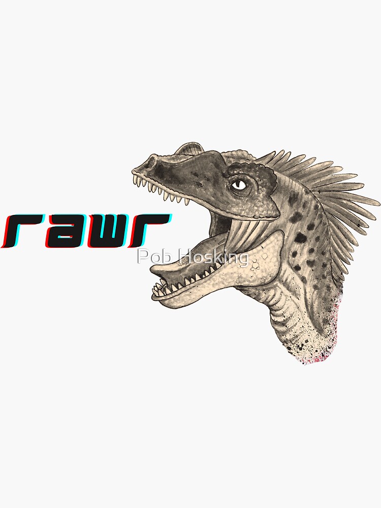 "RAWR Velociraptor Dinosaur" Sticker for Sale by -pob- | Redbubble