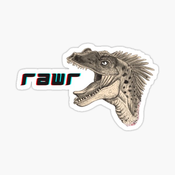 "RAWR Velociraptor Dinosaur" Sticker for Sale by -pob- | Redbubble