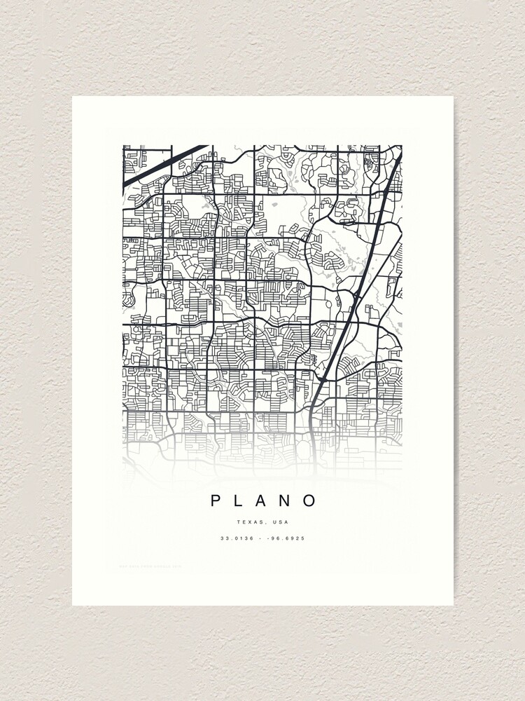 "Plano, Texas USA Map Poster" Art Print for Sale by TheZenSprout ...