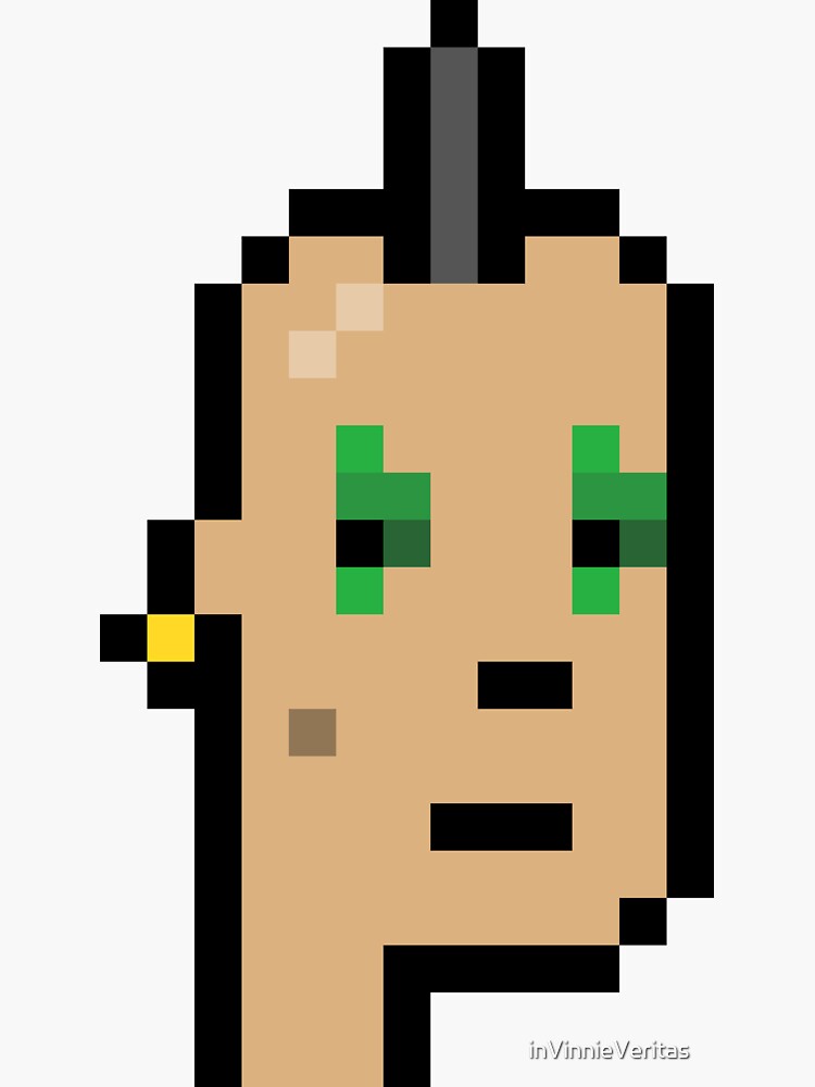 "Cryptopunk #788 (Male with Thin Mohawk haircut, mole, golden earing ...