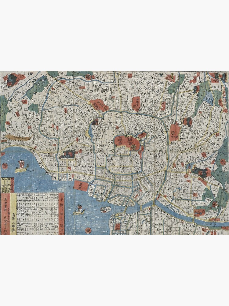 "Vintage Map of Tokyo Japan (1850)" Framed Art Print for Sale by ...