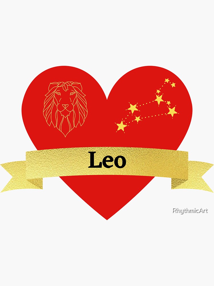 Pegatina «Signo zodiacal Leo en forma de corazón» de RhythmicArt | Redbubble