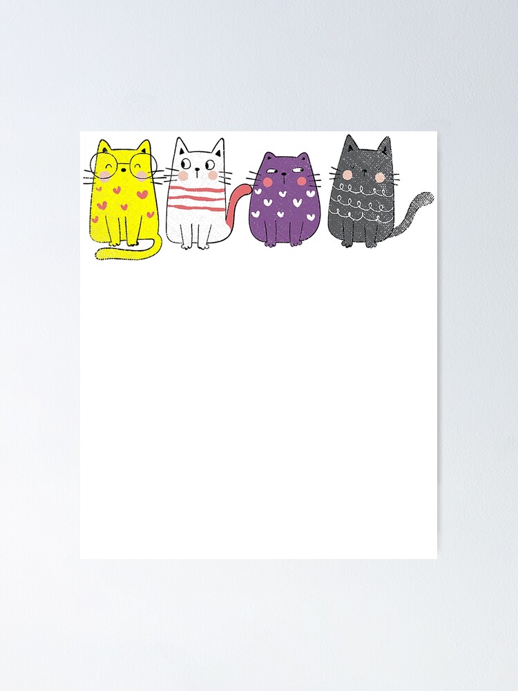 "Cute Animal Cat Gift Non Binary Pride Agender Non Binary" Poster for ...