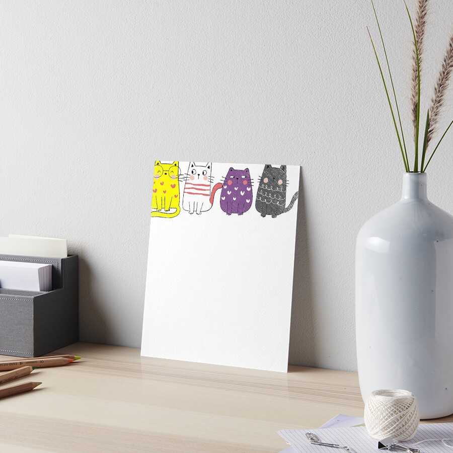 "Cute Animal Cat Gift Non Binary Pride Agender Non Binary" Art Board ...