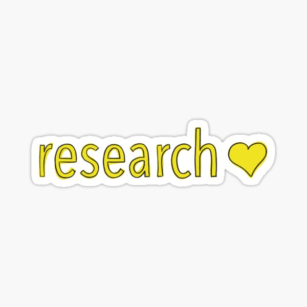 "Research Heart (Yellow)" Sticker for Sale by PhDoer | Redbubble