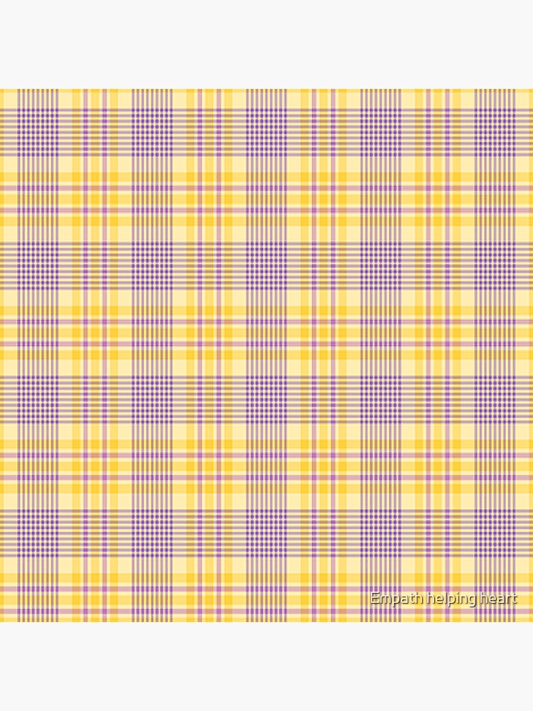 "CHECK PATTERN IN YELLOW AND PURPLE COLOUR" Sticker for Sale by Mansi ...
