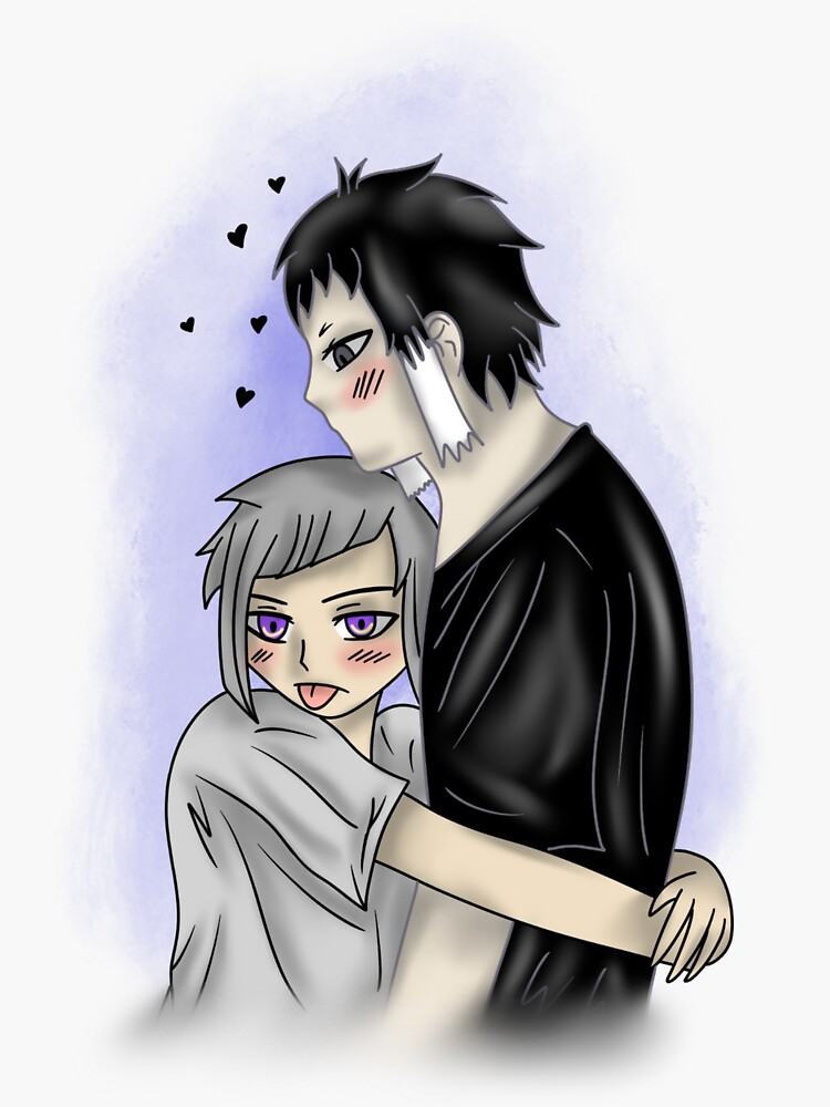 "Shin Soukoku hug " Sticker for Sale by Skelletnoemi | Redbubble