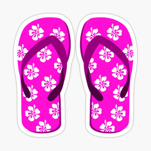 "Pink flip flops" Sticker by pnkpopcorn | Redbubble