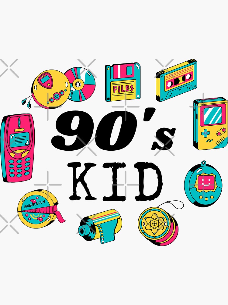 "90's Kid" Sticker for Sale by Aqua9Design | Redbubble