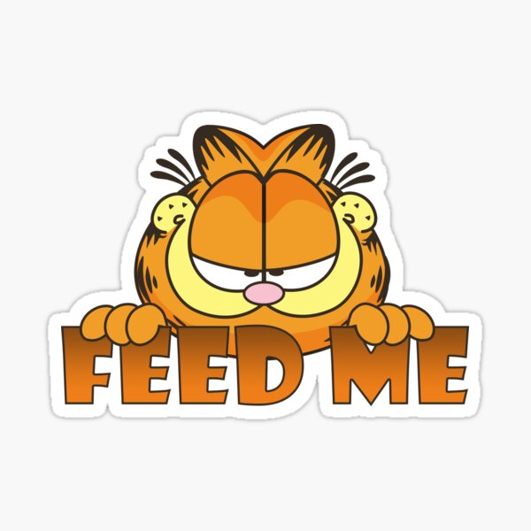 "feed me funny cat shirt, cool feed me cat shirt" Sticker for Sale by ...