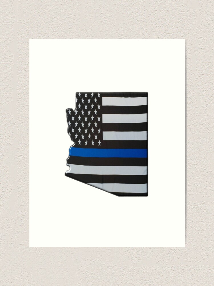 "Arizona Thin Blue Line Map" Art Print by lawrencebaird | Redbubble