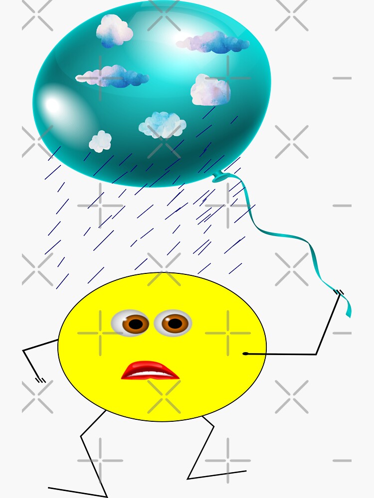 "Cloudy Rain balloon" Sticker for Sale by spellsinger | Redbubble