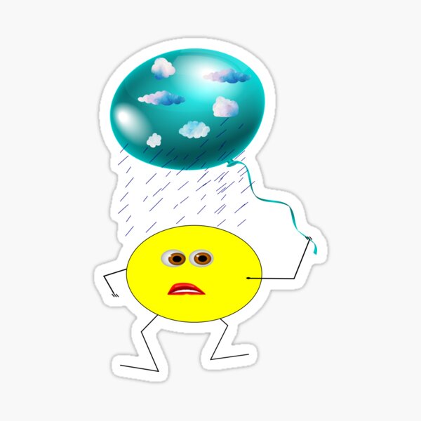 "Cloudy Rain balloon" Sticker for Sale by spellsinger | Redbubble