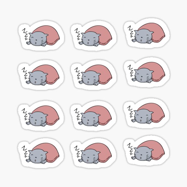 "sleeping Cat mood" Sticker for Sale by fluffyfriends | Redbubble