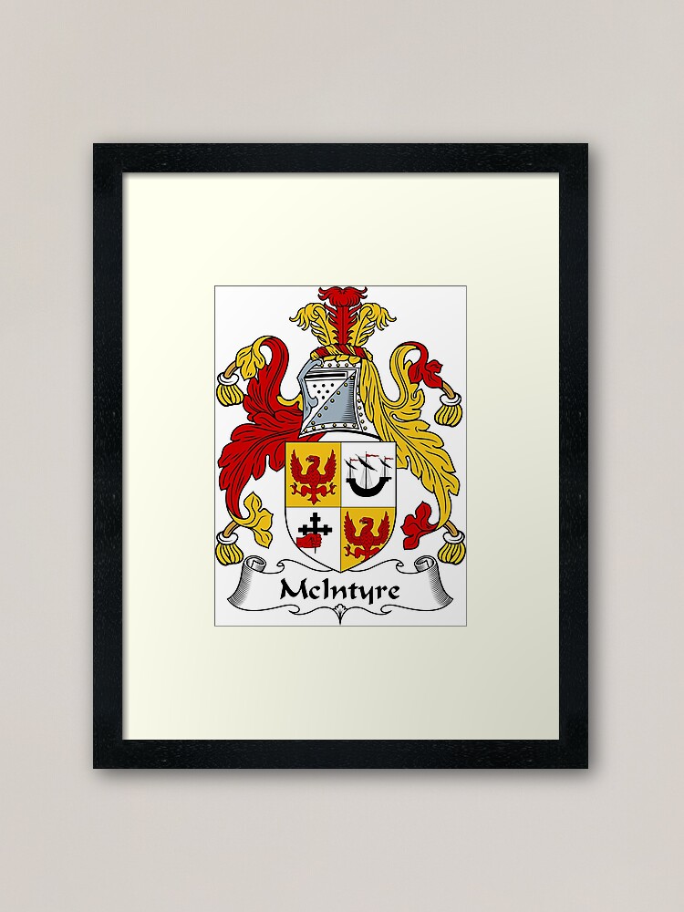 "McIntyre Coat of Arms / McIntyre Family Crest" Framed Art Print for ...