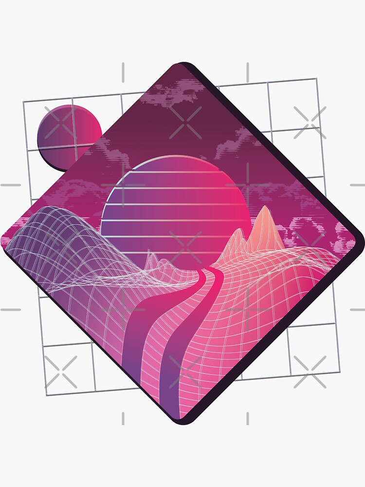 "Retro Sunset Vaporwave" Sticker by TamGustam | Redbubble