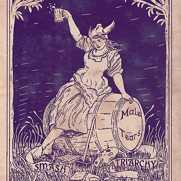 "Patriarchy & Male Tears - Feminist Poster - Purple" Sticker by ...