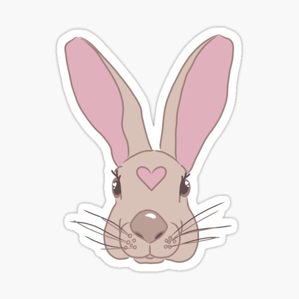 "Pink rabbit" Sticker for Sale by Pauli- | Redbubble
