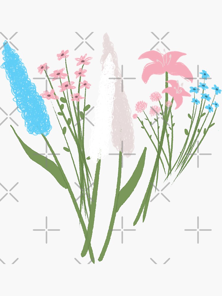 "Subtle Pride Flowers Trans" Sticker for Sale by Risky-Biznus | Redbubble