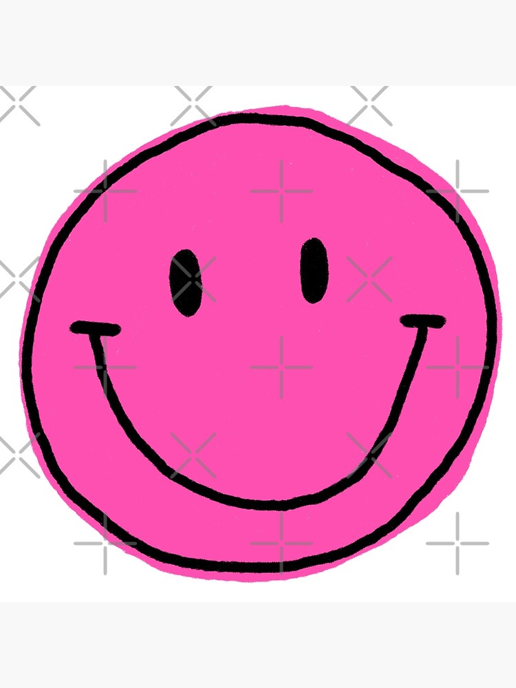 "Hot Pink Smiley Face" Art Print by gbreshears | Redbubble