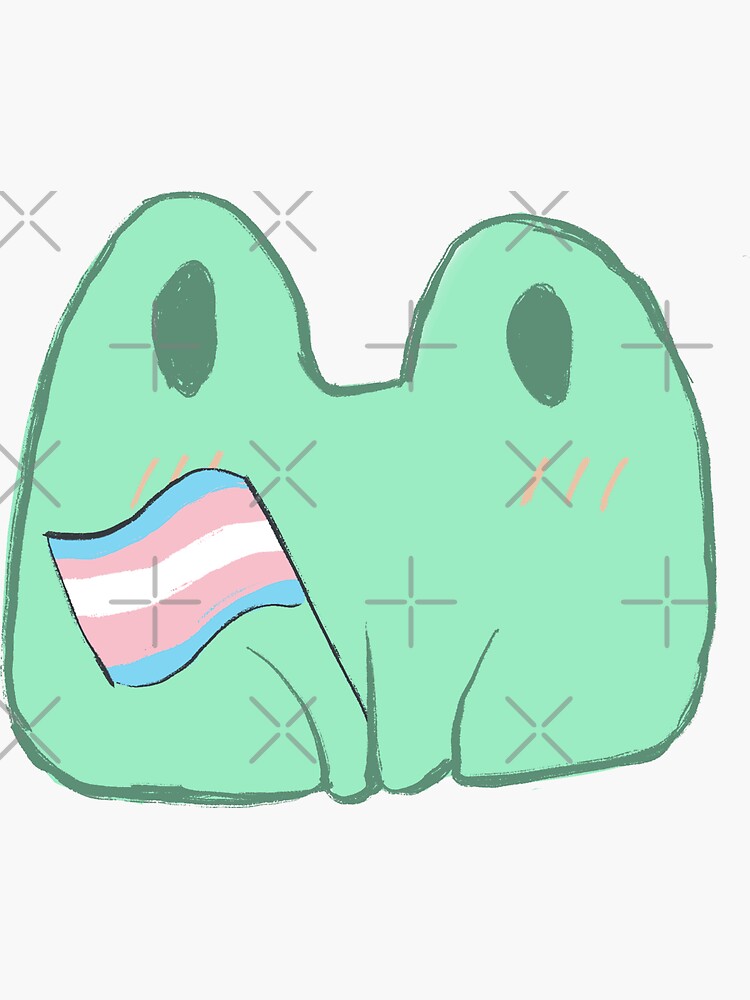 "Simple Frog holding Pride Flag Trans" Sticker for Sale by Risky-Biznus ...