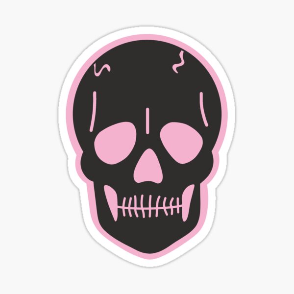 "pink skull" Sticker for Sale by mollsdesignss | Redbubble