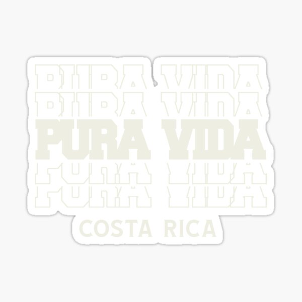 "Pura Vida Costa Rica in Stacked Lettering" Sticker for Sale by ...
