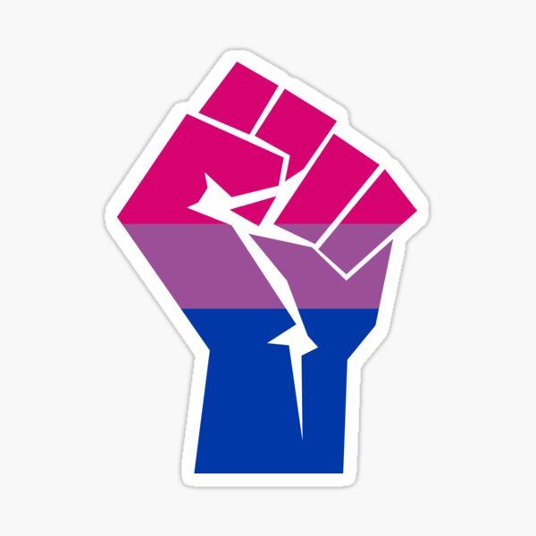 "Bisexual Pride Fist Fight for Equality" Sticker for Sale by Itsago ...