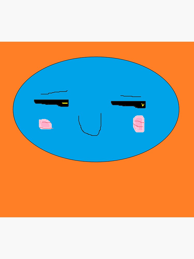 "smiling blushing blue face" Sticker for Sale by MyNameisJaku | Redbubble