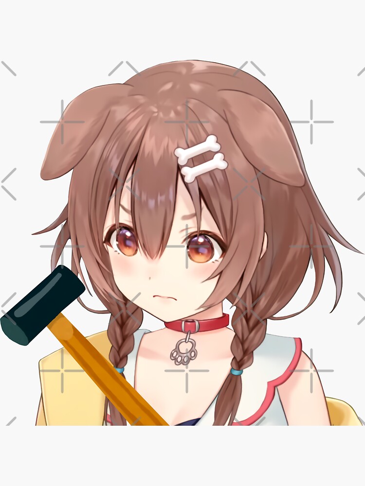 "Inugami Korone Angry Bonk Hammer - Hololive" Sticker for Sale by JR ...