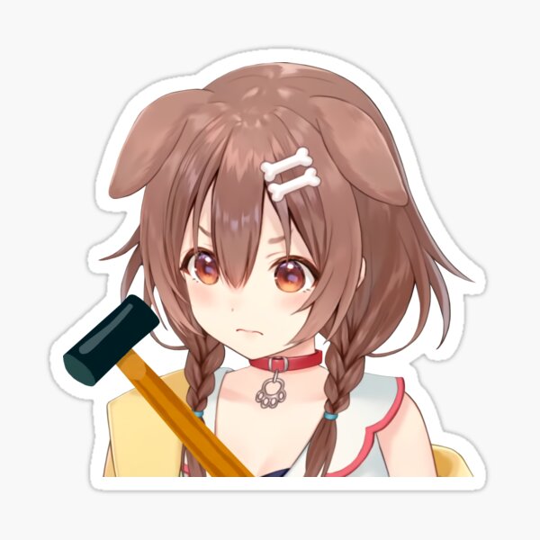 "Inugami Korone Angry Bonk Hammer - Hololive" Sticker for Sale by JR ...