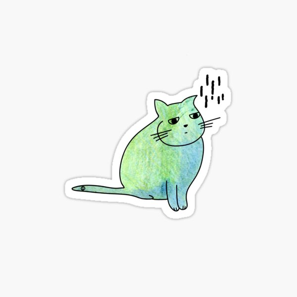 "Blah Cat" Sticker for Sale by Kshan-Creatives | Redbubble