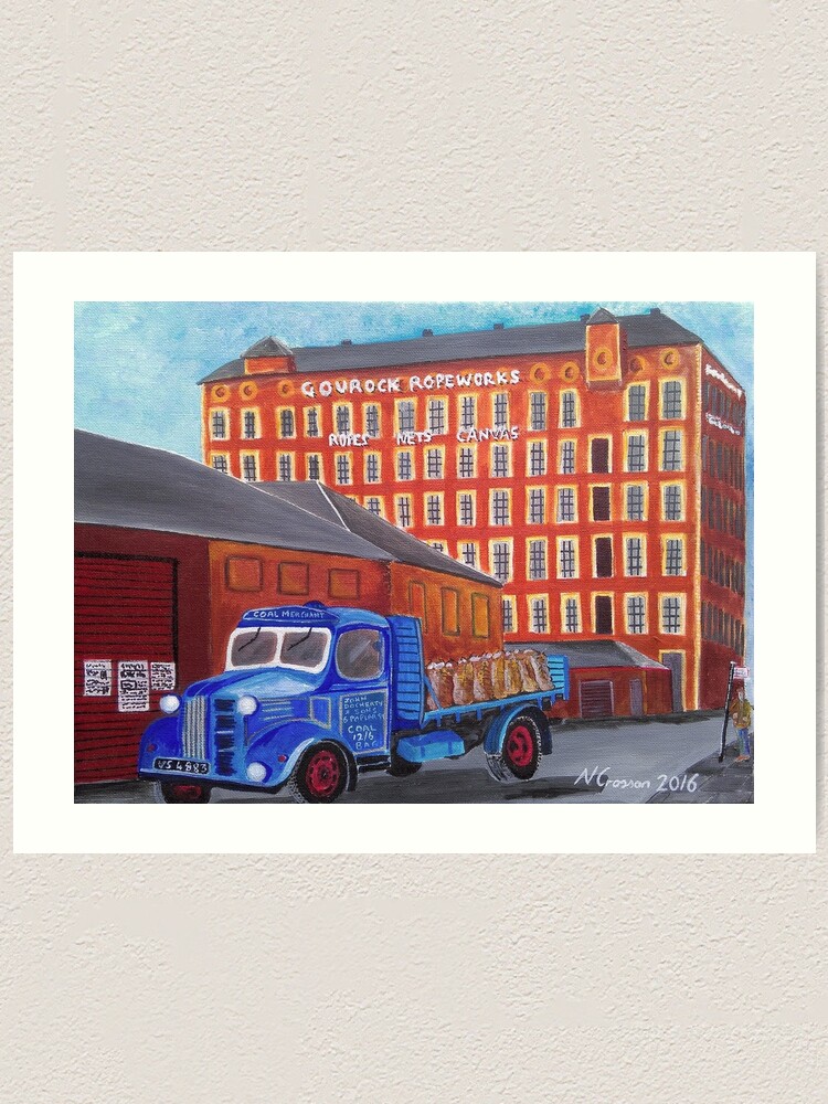 "Gourock Ropeworks, Vintage Auston Lorry, Old Port Glasgow" Art Print ...