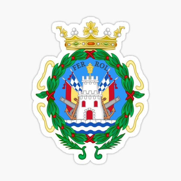Pegatina «Escudo de Armas de Ferrol, España» de Shav | Redbubble
