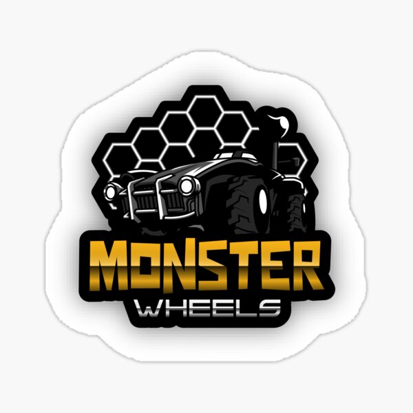 "MONSTER WHEELS" Sticker for Sale by MilovanDesigns | Redbubble