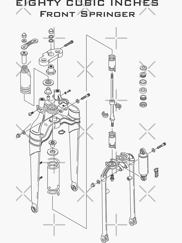 "Front Springer Harley Big Twin Evolution" Sticker for Sale by ...