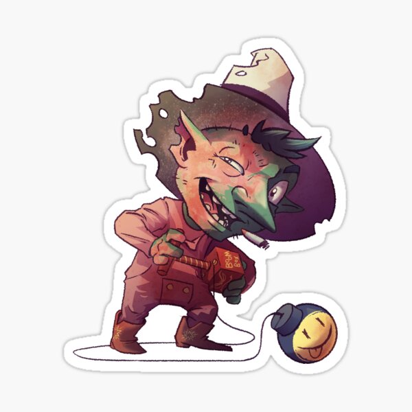 "Big boom goblin prospector" Sticker for Sale by kyle-sans-kyle | Redbubble